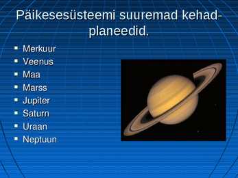 Päikesesüsteem | Füüsika - Füüsika